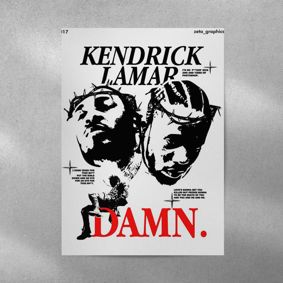 Kendrick Lamar Damn. Spotify Aesthetic Metal Poster by Culltique