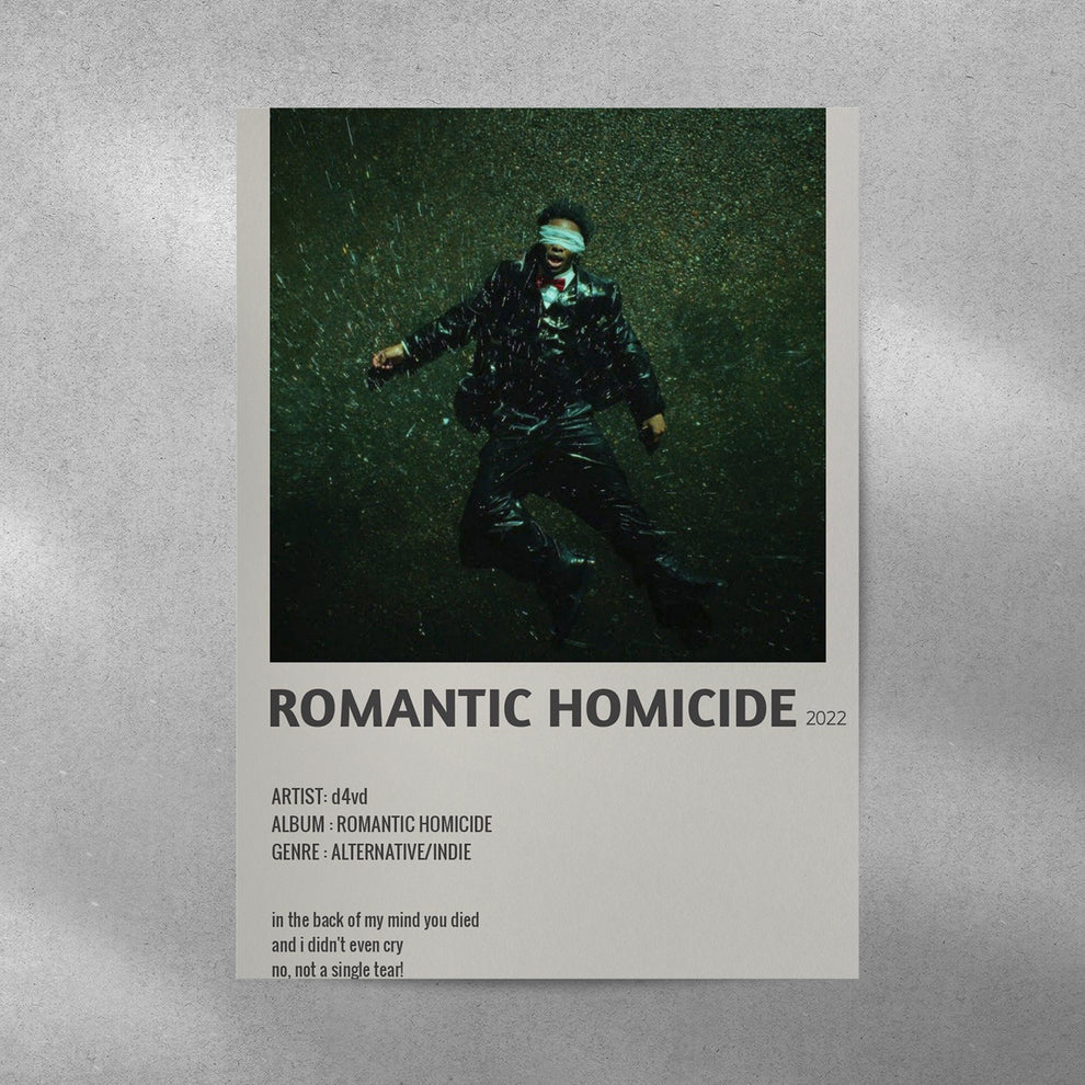 d4vd Romantic Homicide Spotify Aesthetic Metal Poster by Culltique